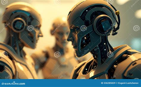 Gaze Of A Humanoid Robot Side View Ai Generation Stock Image Image Of Structure
