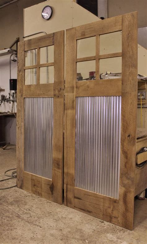 Barn Door With Corrugated Plexiglass Panels Diy Barn Door Barn Door