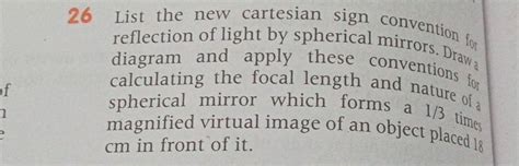 26 List The New Cartesian Sign Convention Diagram And Apply These Convent