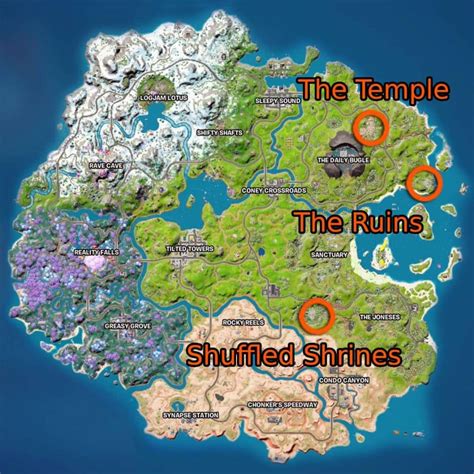 Fortnite Onde encontrar Templos para missões