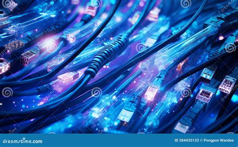 A Collection Of Colorful Blue Data Cables And Connectors Representing The Interconnectedness Of