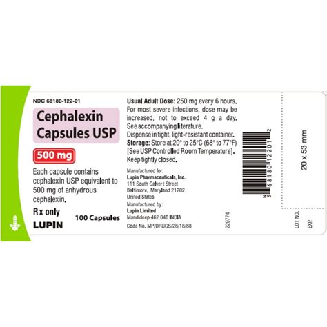Cephalexin 500mg 100 Capsules Bound Tree