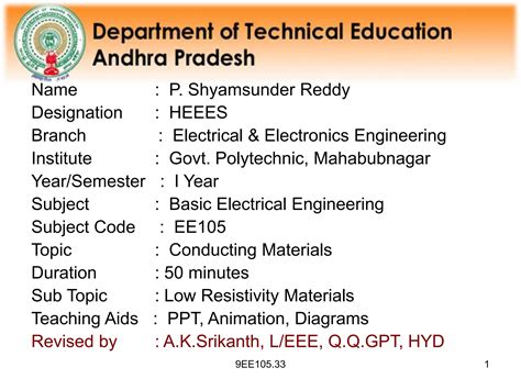 9ee10533basic Electrical Engineering Polytechnic Ppt