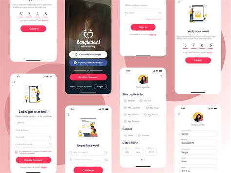 Matrimony Login And Sign Up Screen Behance