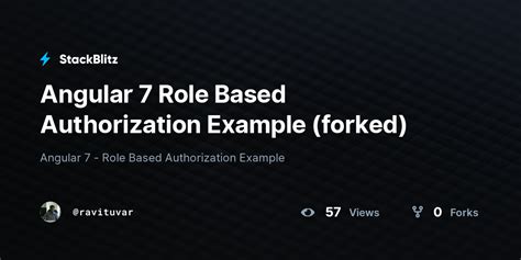 Angular Role Based Authorization Example Forked Stackblitz