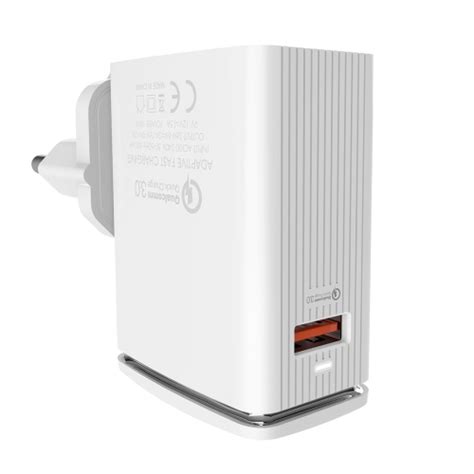 Ldnio A1301q 2 In 1 18w Qc30 Usb 인터페이스 여행용 충전기 8 핀 데이터 케이블이있는 휴대 전화 충전기 Eu 플러그