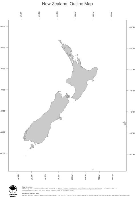 New Zealand Physical Map Blank