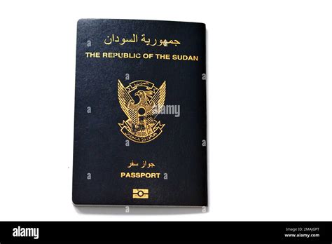 The Republic Of Sudan Passport With A Gilded Falcon In The Center Of