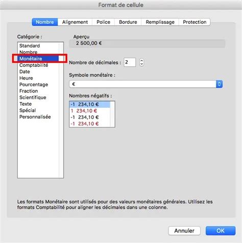 Utilisation Des Formats Monétaire Et Comptabilité Sur Excel Formule Excel