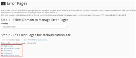 Panduan Cara Mengubah Halaman Error Di Cpanel Tutorial Dicloud