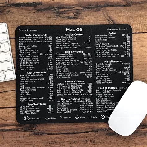 Synerlogic Mac Os Keyboard Shortcut Reference Guide V20 Mouse Pad
