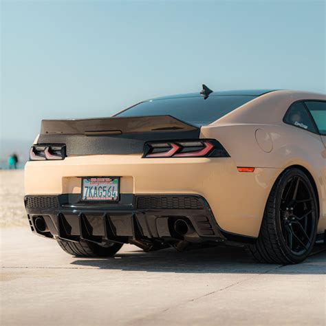2014 2015 Chevy Camaro Evo Style Shark Fins Rear Diffuser Quad Single