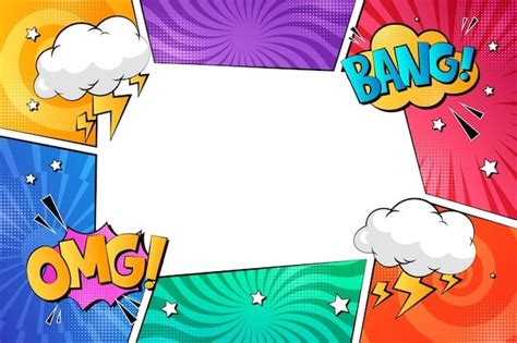 無料ベクター コミックフレームの背景 Free Vector Freepik Freevector コミックスタイル 漫画
