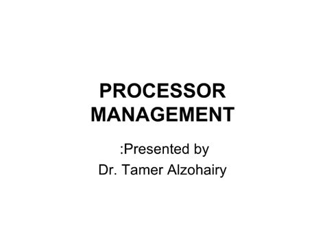 Processor Management Pdf