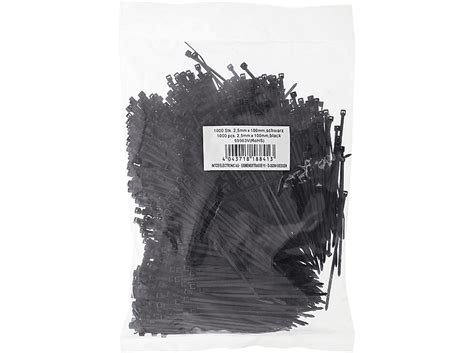 INLINE InLine Kabelbinder Länge 100mm Breite 2 5mm schwarz 1000 Stück bulk Installation