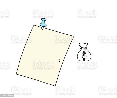 종이 클립과 달러를 배경으로 흰색에 선 그리기로 하는 추상 컬러 용지 가방에 대한 스톡 벡터 아트 및 기타 이미지 가방 개념 경제 Istock