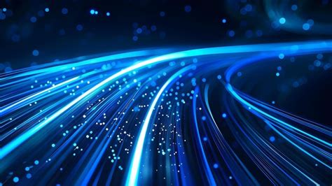 Abstract Blue Fiber Optic Speed Line Background Representing Highspeed Wireless Data
