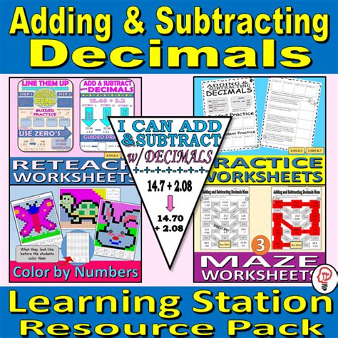 Tpt Thumbnail Add And Subtract Decimals Rethink Math Teacher