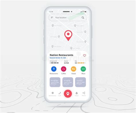 Map Gps Navigation Smartphone Map Application And Red Pinpoint Screen