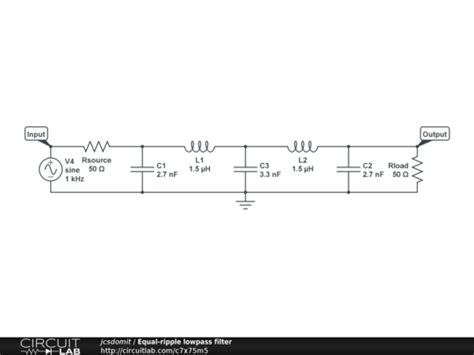 equal ripple lowpass filter circuitlab