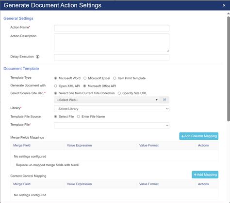 Nitro™ Workflows Configuring Workflows Workflow Actions Generate