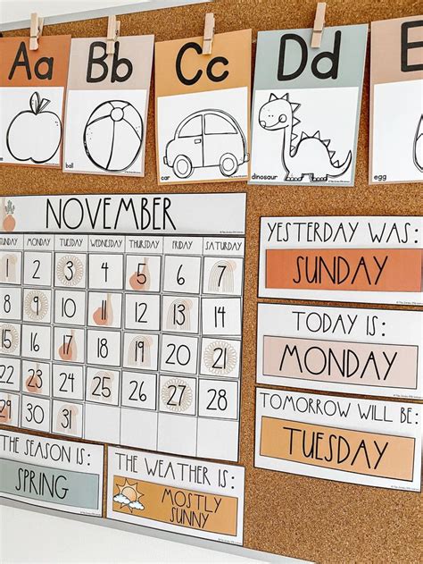 Boho Vibes Classroom Calendar Editable Desert Neutrals Classroom Decor
