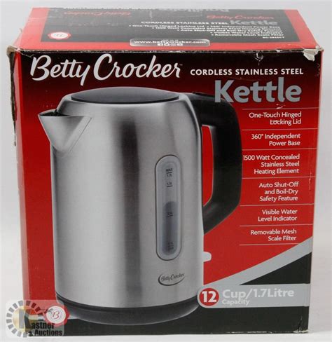 New Betty Crocker Stainless Steel Electric Kettle