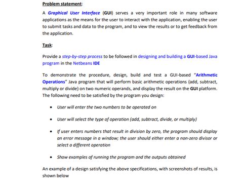solved problem statement a graphical user interface gui