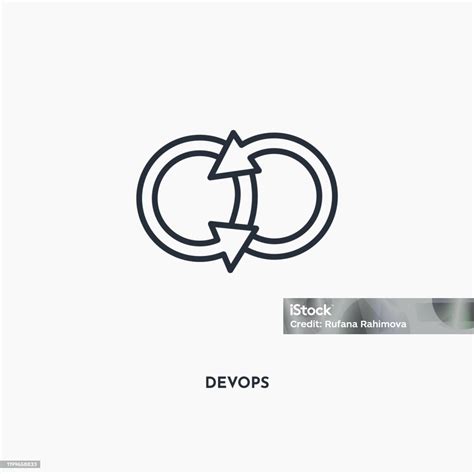 Devopsumrisssymbol Einfache Lineareelementillustration Isolierte Linie