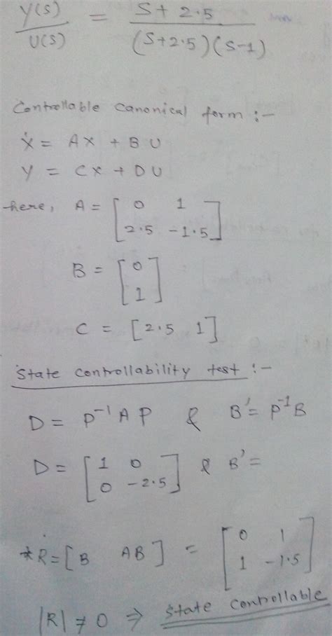 Control System Controllability And Observability From Given Transfer