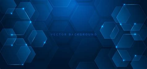 Abstract Technology Futuristic Hexagon Overlapping Pattern With Blue