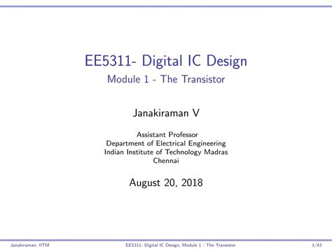 Digital Ic Design Module Transistor