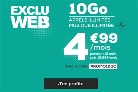 Code Promo La Poste Mobile un forfait avec 10 Go de 4G à 4 99 mois