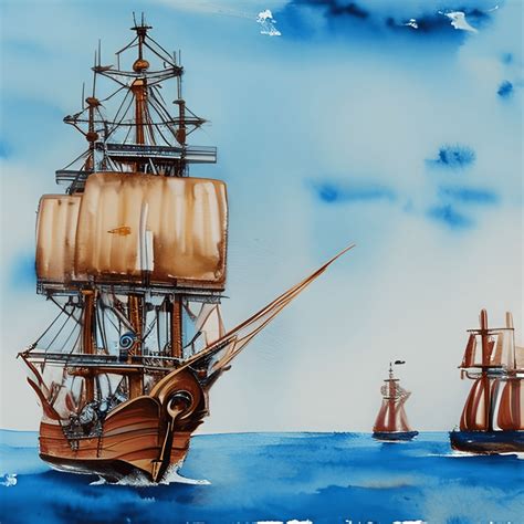 Pirate Ship On The Open Seas Creative Fabrica