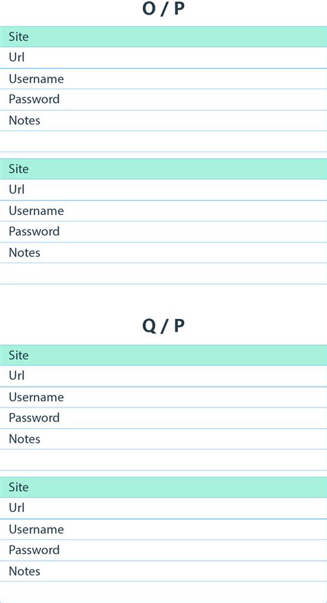 Password Organizer Worksheets 10 Free Pdf Printables Printablee