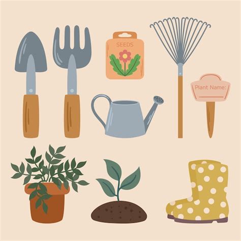 Free Vector Hand Drawn Botanical Garden Elements Set