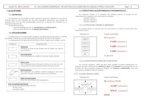 Pdf 1 Algorithme 13 Structures Algorithmiques Bacstielectronique
