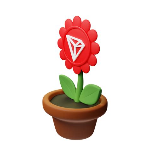 Tron Trx Crypto Bloom 3d Rendered Flower Pot 33655048 Png