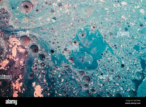 Abstract Art Blue Paint Mixture Bubbled Surface Stock Photo Alamy