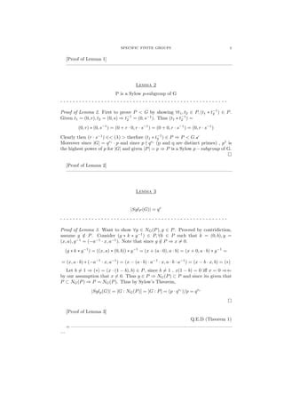 Specific Finite Groups General PDF