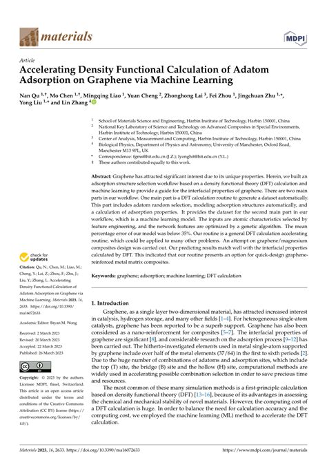 Pdf Accelerating Density Functional Calculation Of Adatom Adsorption