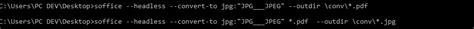 Cmd How To Convert Pdf Files To  With Soffice Command Stack
