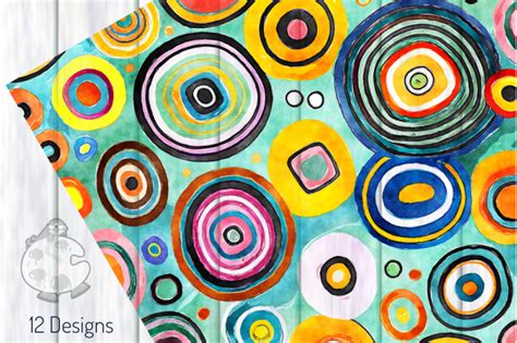 Funky Patterns Set 4 Groovy Watercolor Designs By Prawny Thehungryjpeg