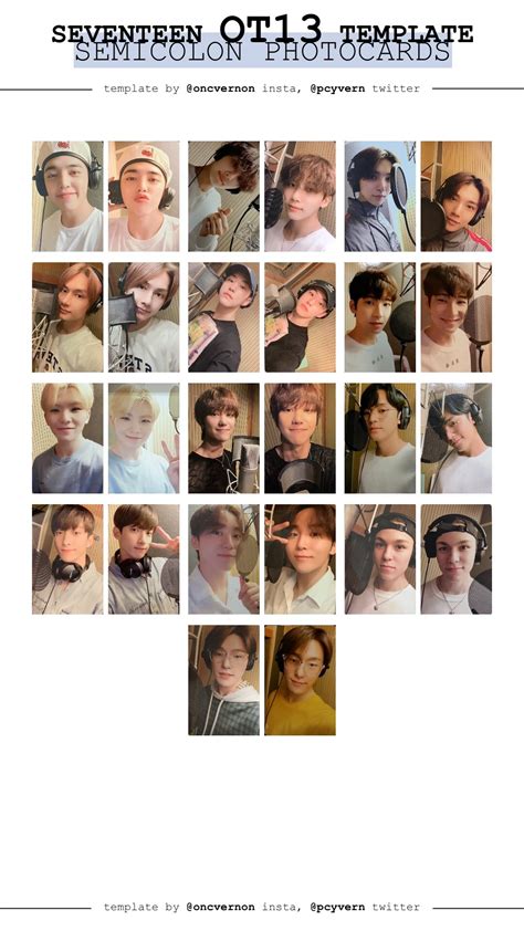 Bella On Twitter Seventeen Semicolon Ot Photocard Template Https T Co GXE Yhla Twitter