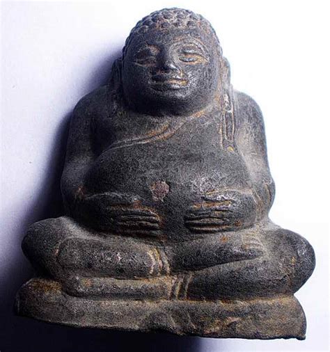 พระสังกัจจายน์เก่า ขนาดบูชา เนื้อโลหะผสม ใต้ฐานดินไทย