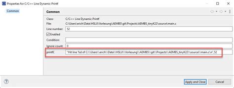 Debugging With Dynamic Printf Breakpoints Mcu On Eclipse