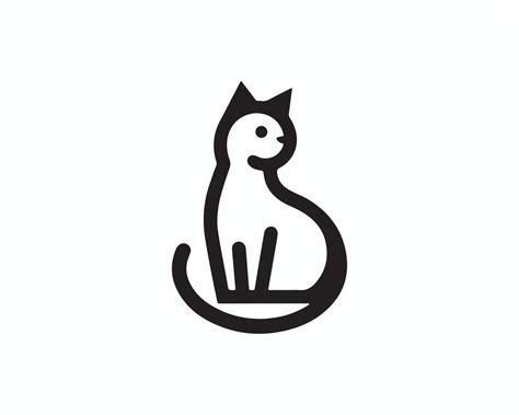 A Black And White Cat Logo On A White Background 49767443 Vector Art At