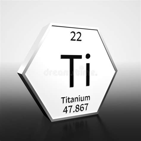 Periodic Table Element Titanium Rendered Black On White On White And