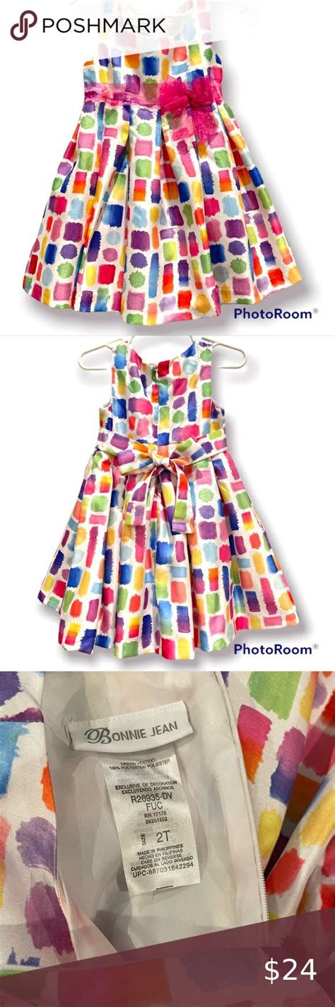 Bonnie Jean 2T Multi Color With Pleated Skirt And Attached Toile