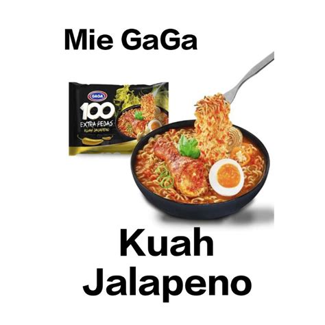 Jual Mie GaGa 100 Extra Pedas Mie Instan Kuah Jalapeno 75 G Shopee